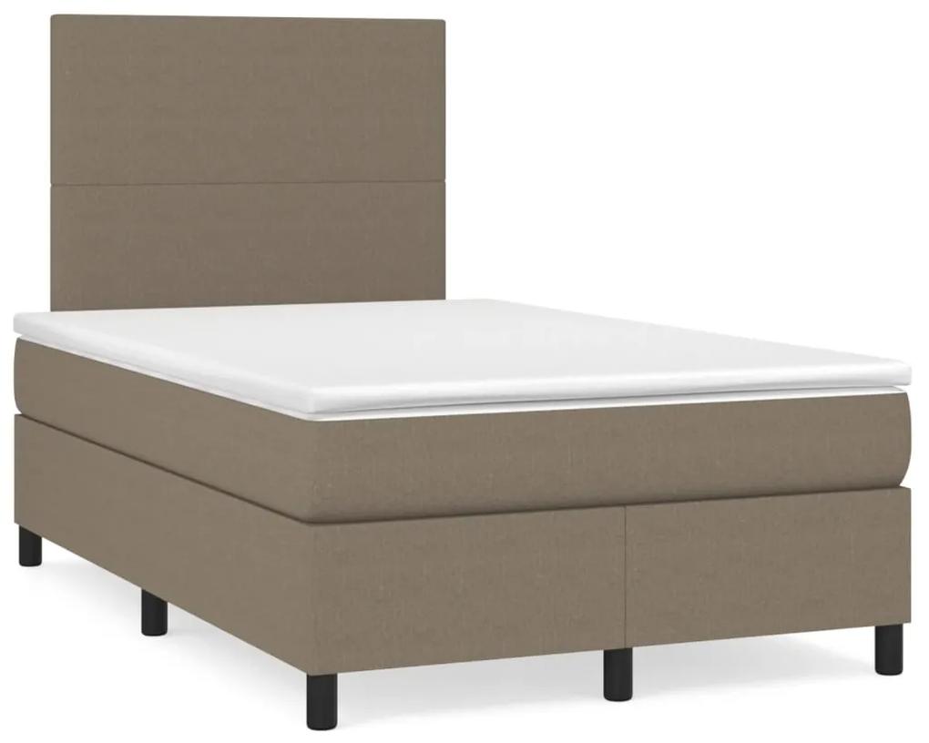 Box spring postel s matrací a LED taupe 120x190 cm textil - Default Title