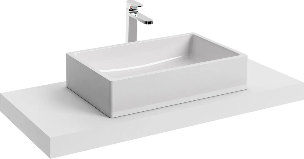 Ravak deska 100 x 55 cm X000000840 pod umyvadlo ve tvaru I bílá lesk