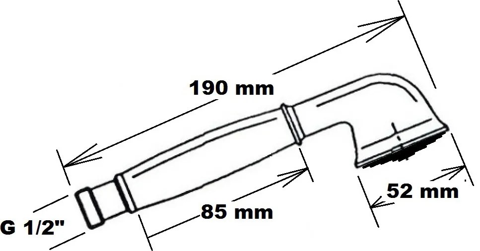 Reitano Rubinetteria ANTEA retro ruční sprcha, 180mm, mosaz/zlato DOC25