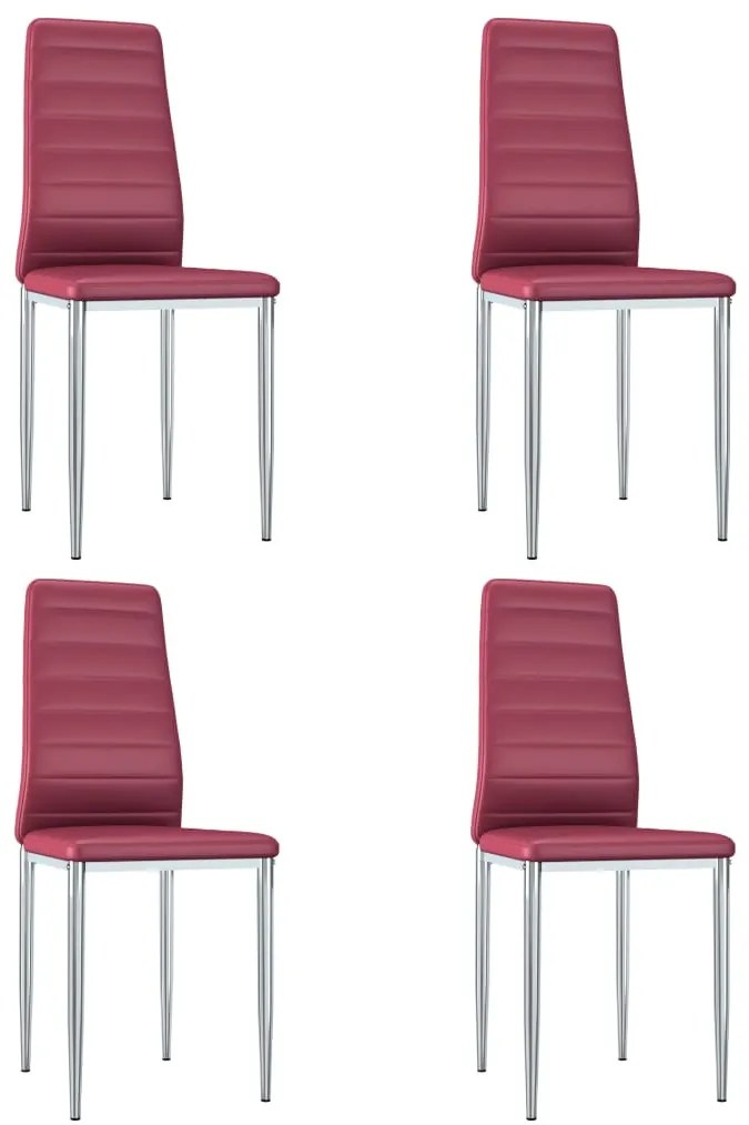 248287 vidaXL Jídelní židle 4 ks červené umělá kůže
