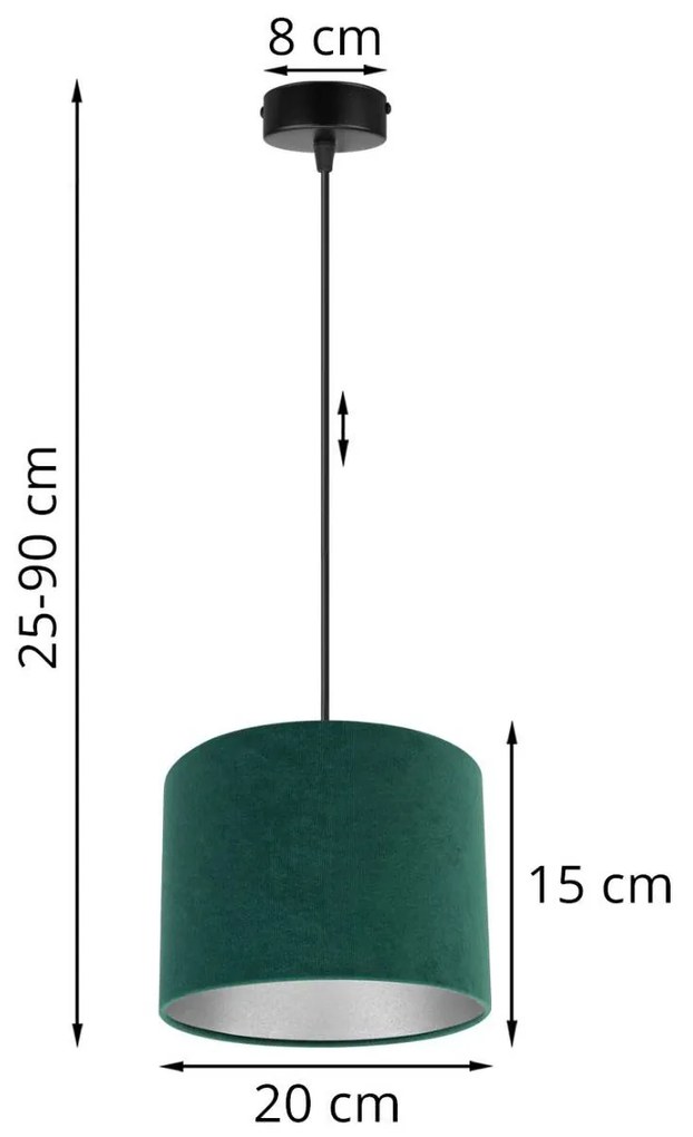 Závěsné svítidlo Mediolan, 1x textilní stínítko (výběr z 10 barev), (výběr ze 3 barev konstrukce), ch