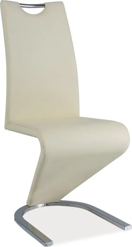 Casarredo Jídelní čalouněná židle H-090 krémová/chrom