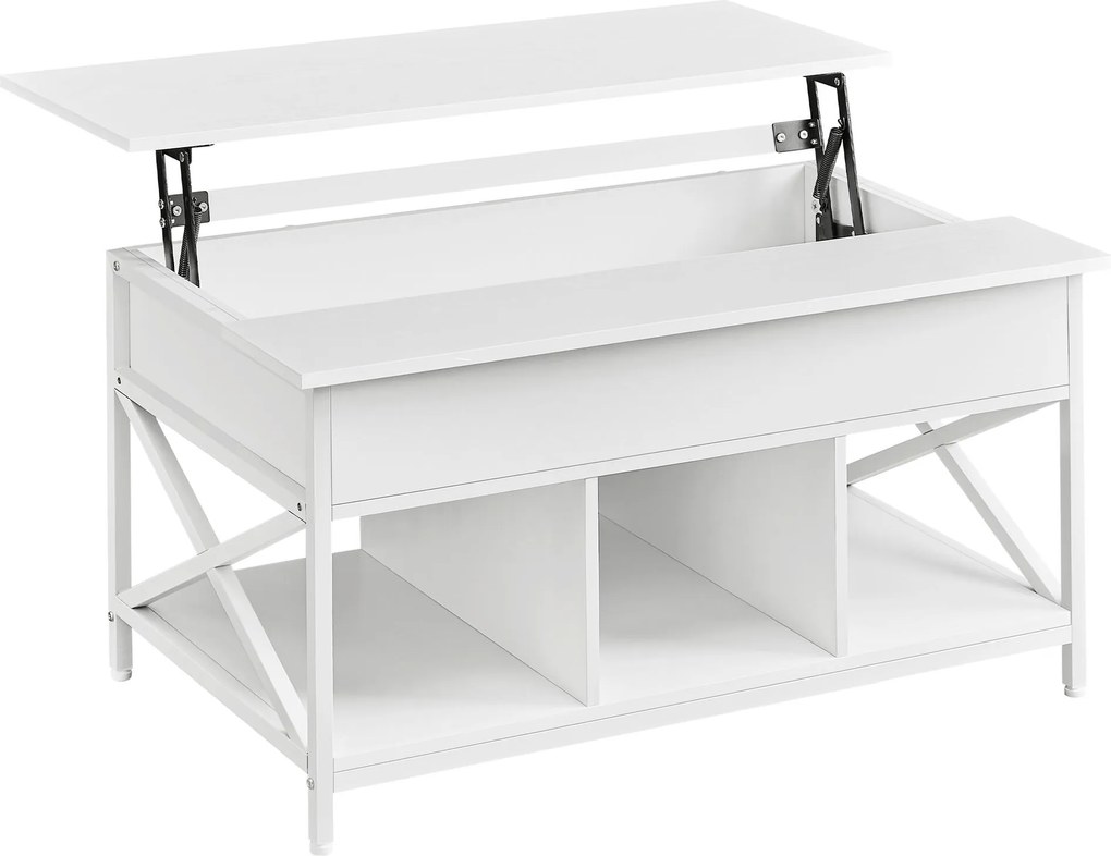 XXXLutz KONFERENČNÍ STOLEK, bílá, kov, kompozitní dřevo, 100/60/48-62 cm Boxxx - Konferenční stolky - 002543049901