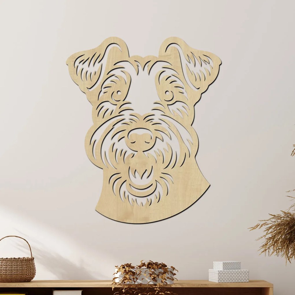 dřevo života Dřevěná dekorace psa Welsh Terrier Zvolte rozměr (cm): 33x40, Zvolte barvu dekoru: Černá