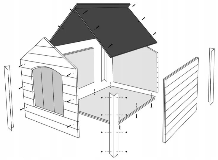 Zateplená bouda pro psa L - 100 cm x 72 cm x 65 cm