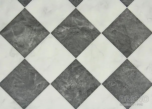 Breno PVC SMARTEX Holywell 990M - šedo-bílá dlažba, šíře 100 cm