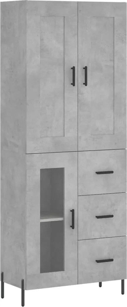 Skříň highboard betonově šedá 69,5x34x180 cm kompozitní dřevo 3199949