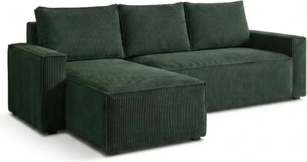 Rohová rozkládací sedací souprava do L BELLEZA, 232 cm, s úložným prostorem Roh pohovky: Levý roh, Barva látky Poso: Černá (Poso 135)