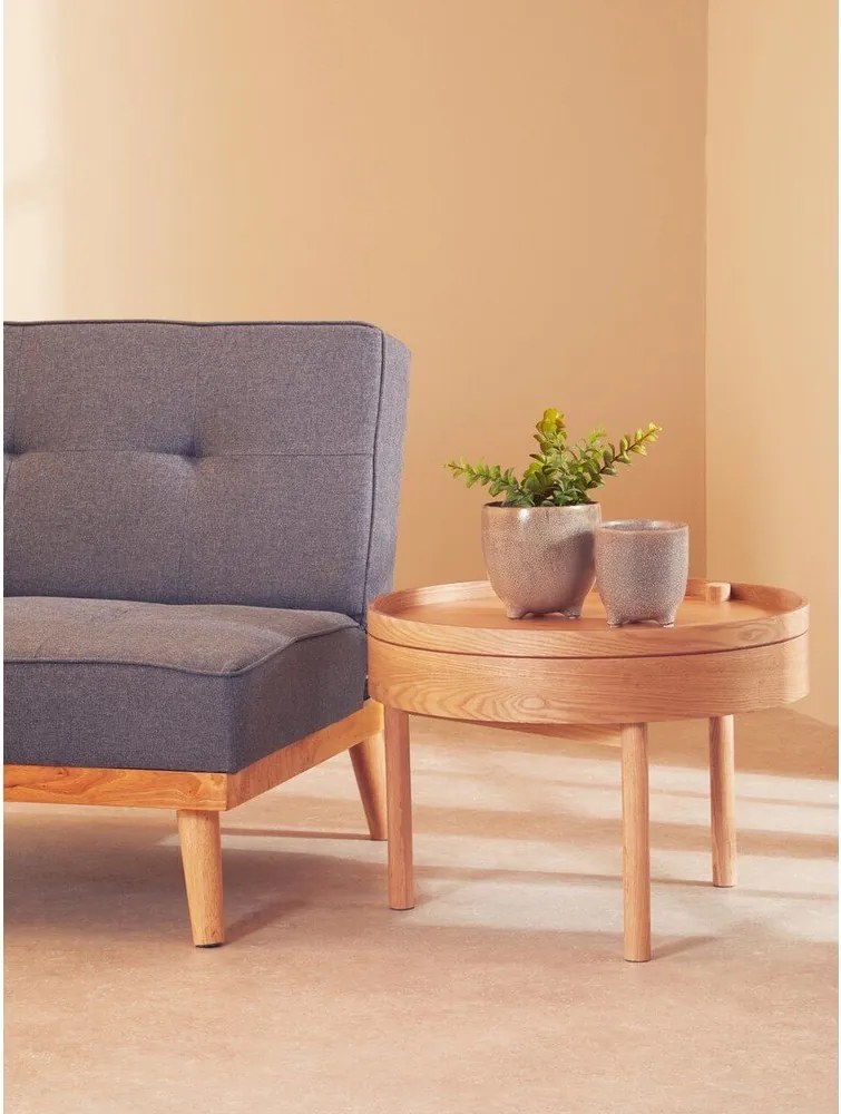 Kulatý odkládací stolek v dekoru borovice ø 60 cm Viborg – Premier Housewares