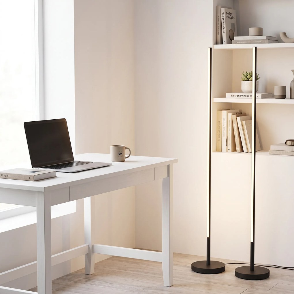 HOMCOM Rohové LED stojací lampy, sada 2 ks, 150 cm, černé