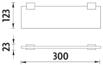 Černá police do koupelny z plexiglass, 30 cm NIMCO KIBO černá Ki-X330-C-90