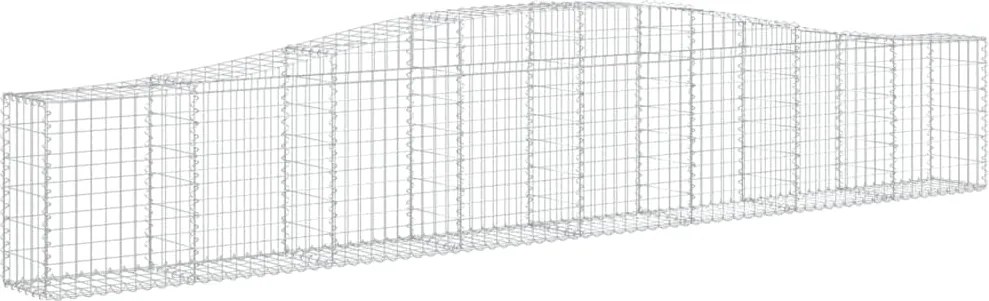 Klenuté gabionové koše 7 ks 400x30x60/80 cm pozinkované železo 3145805