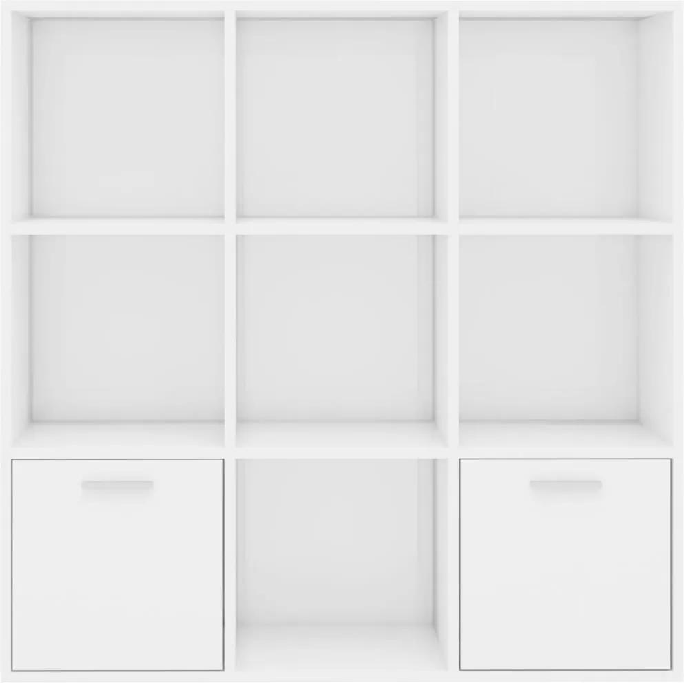 Knihovna Arvada - 98 x 30 x 98 cm | bílá s vysokým leskem