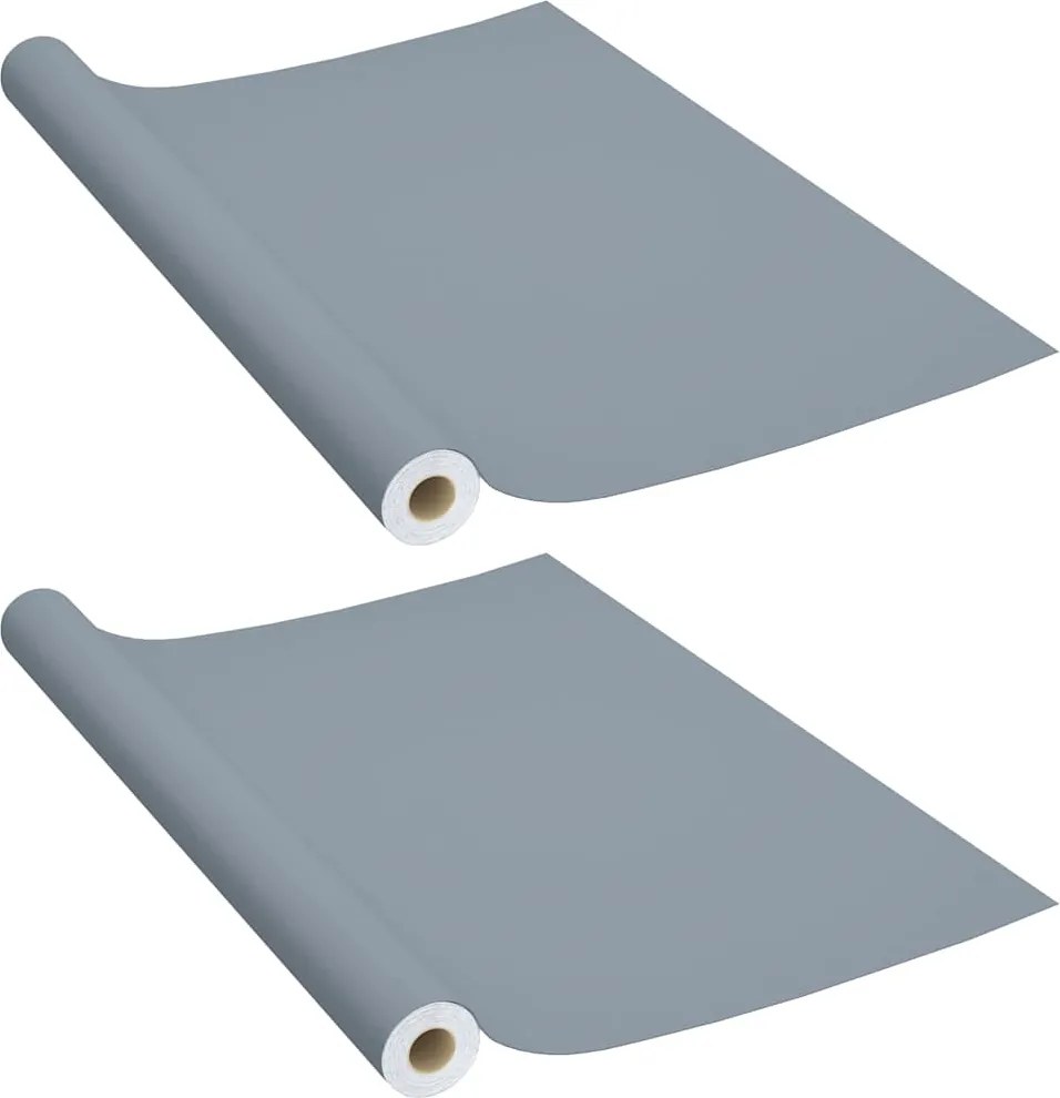 Samolepící tapety na nábytek 2 ks šedé 500 x 90 cm PVC 3059654