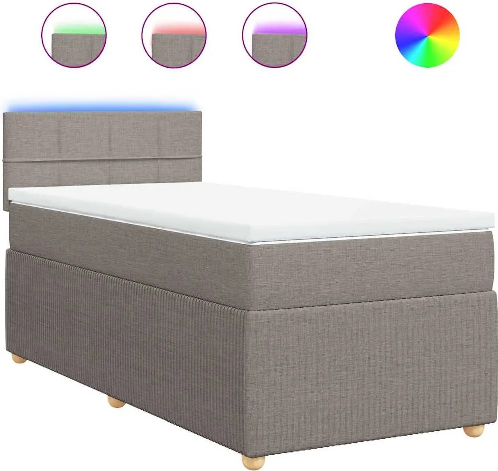 Box spring postel s matrací taupe 100 x 200 cm textil 3289671