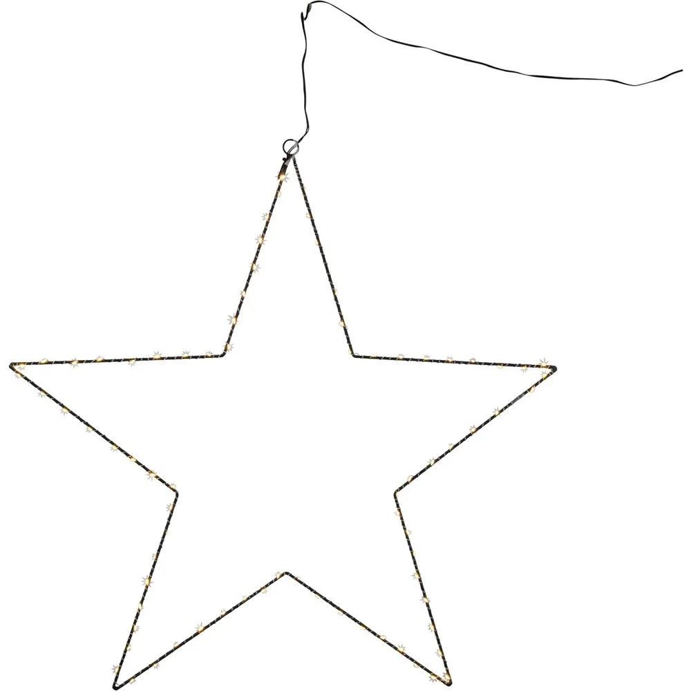 Star trading Závěsná svítící hvězda MIRA 80x LED V.70 cm černá