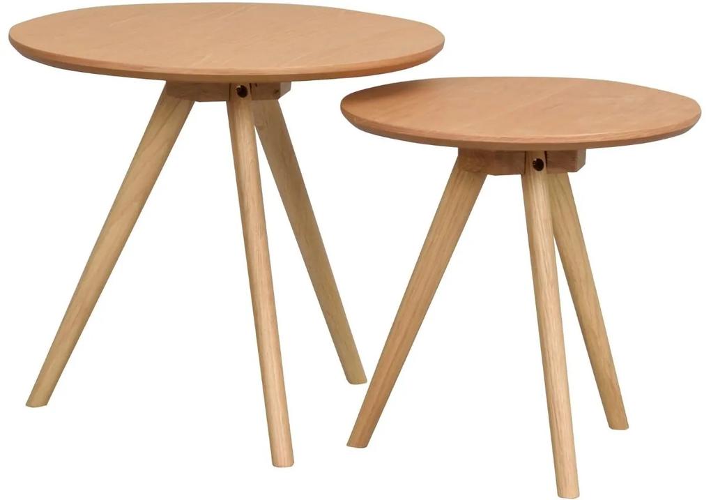 OnaDnes -20% Set dvou dubových odkládacích stolků ROWICO YUMI 50/40 cm