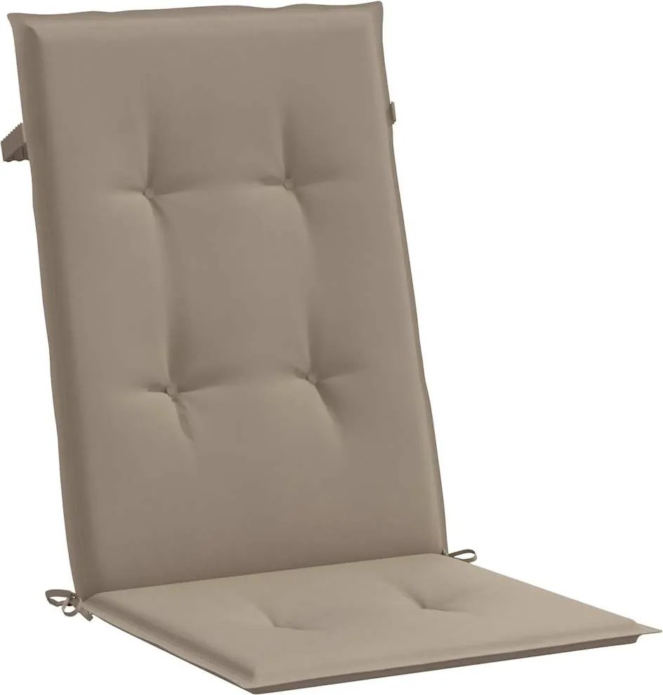 Podušky na židli vysoké opěradlo 6 ks taupe 120x50x3 cm textil 314112