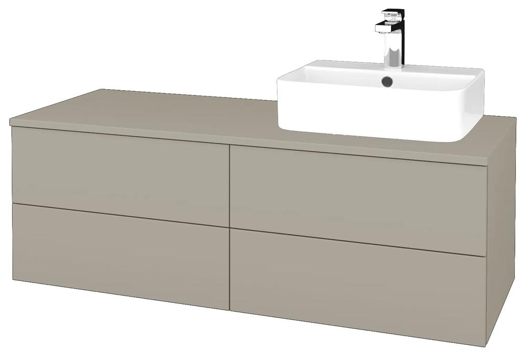 Dřevojas Koupelnová skříňka MODULE SZZ4 120 Varianta: N01 Bílá lesk / D01 Beton / Levé