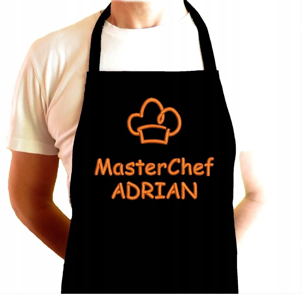 Kuchyňská zástěra MasterChef s jménem nápis Dárek K Narozeninám 18,30,40,50,60,70