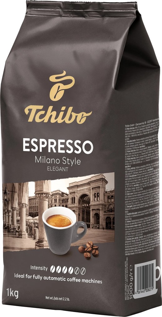 Tchibo Espresso Milano Style - 1 kg zrnkové kávy - Intenzita: 4/6
