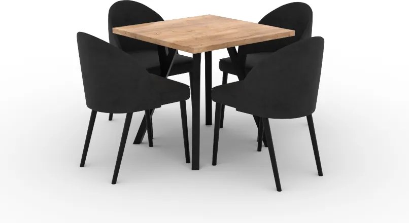 ADRK Furniture Sada stůl s židlemi RODOS 84 SE-ROD-84-L