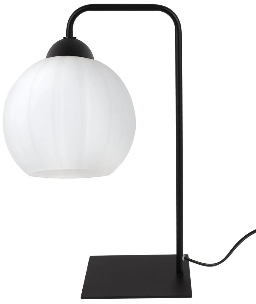 Stolní lampa Costa, 1x bílé skleněné stínítko, b