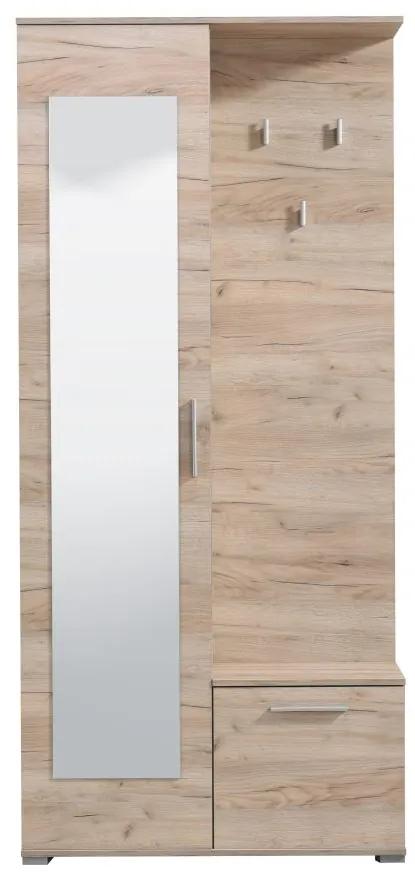 Předsíňová stěna se zrcadlem Galina - dub šedý