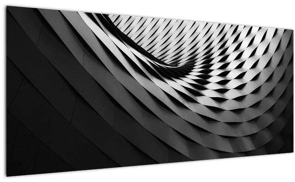 Abstraktní obraz - černobílá spirála (100x40 cm), 40 dalších rozměrů
