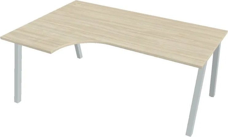 Kancelářský stůl Ergo pravý Hobis UEA 180060P, deskaakát, bílá RAL 9016