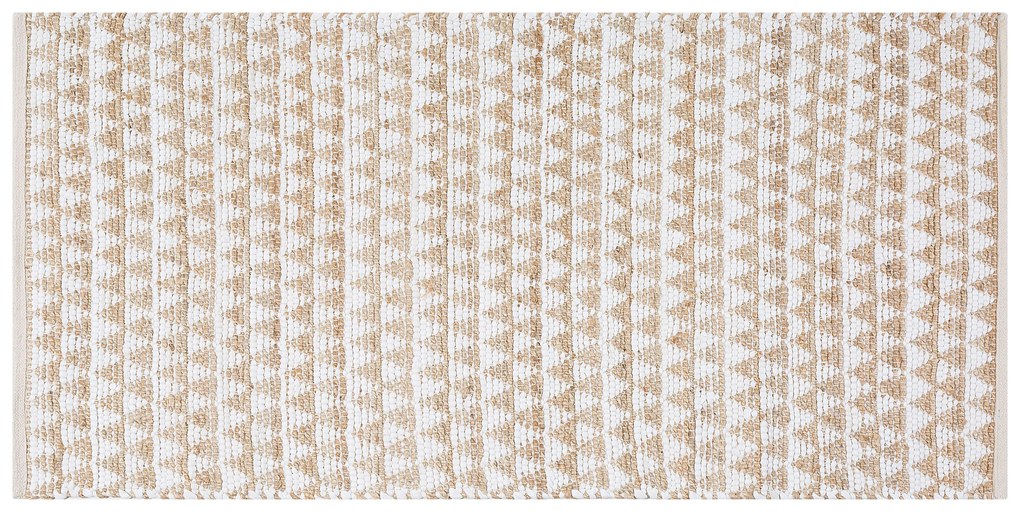 Béžový geometrický koberec 80x150 cm TUNCELI Beliani