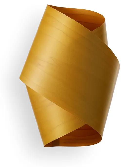 Jednoduché nástěnné svítidlo z dřevěné dýhy Orbit  Jednoduché nástěnné svítidlo z dřevěné dýhy Orbit Dekor: Žlutý