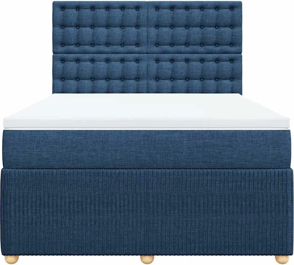 Box spring postel s matrací modrá 160x200 cm textil 3292127