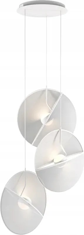 Designová závěsná lampa Maytoni Reflex, bílý kov/látka, 6 Led