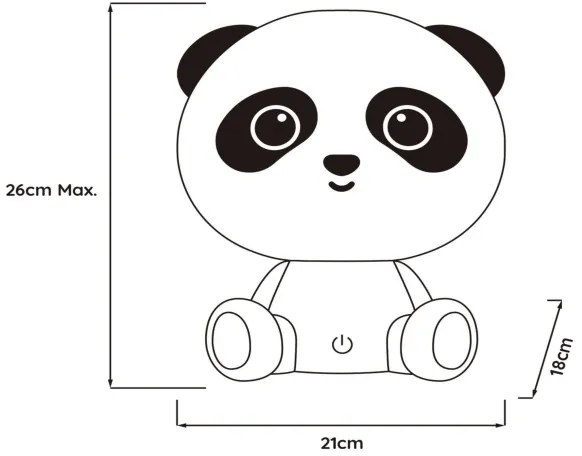 Lucide 71593/03/30 - LED Stmívatelná dětská lampička DODO LED/3W/5V panda