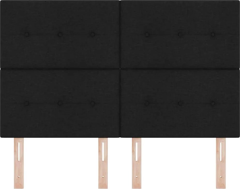 Výškově nastavitelné čelo postele s čelo Černý 144 cm textil 3337823