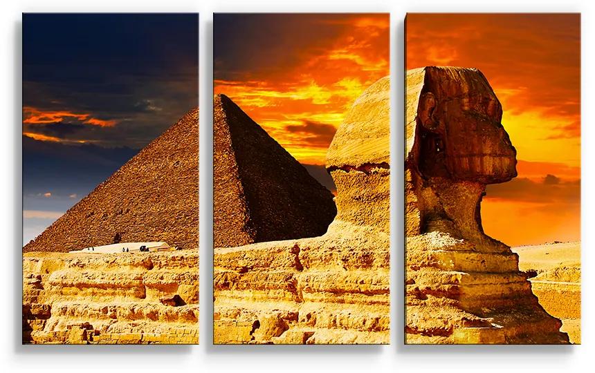 Sablio Obraz - 3-dílný Pyramidy - 120x80 cm