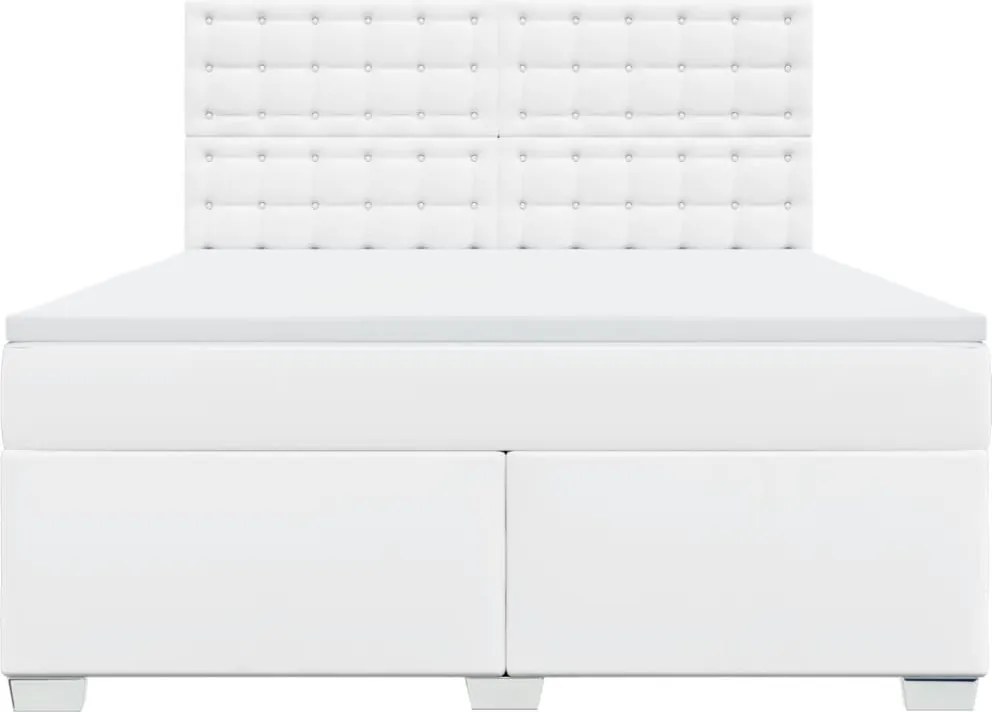 Box spring postel s matrací bílá 180x200 cm umělá kůže 3293033