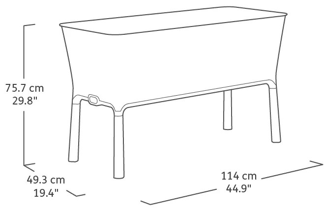 Vyvýšený záhon EASY GROW antracit Keter 114x50x76cm