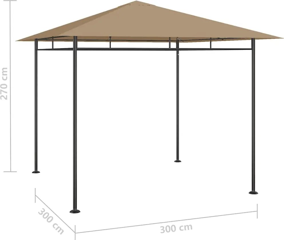 Altán 3 x 3 x 2,7 m taupe 180 g/m² 313919