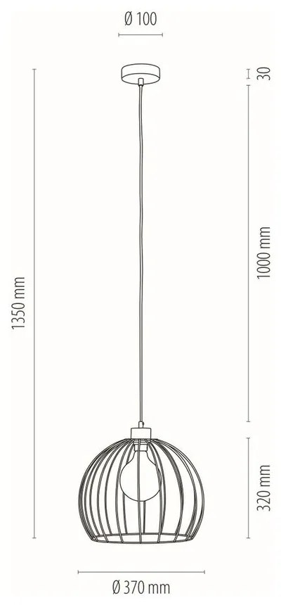 Závěsné svítidlo COOP, 1xMax.60W, černé kovové stínítko, B