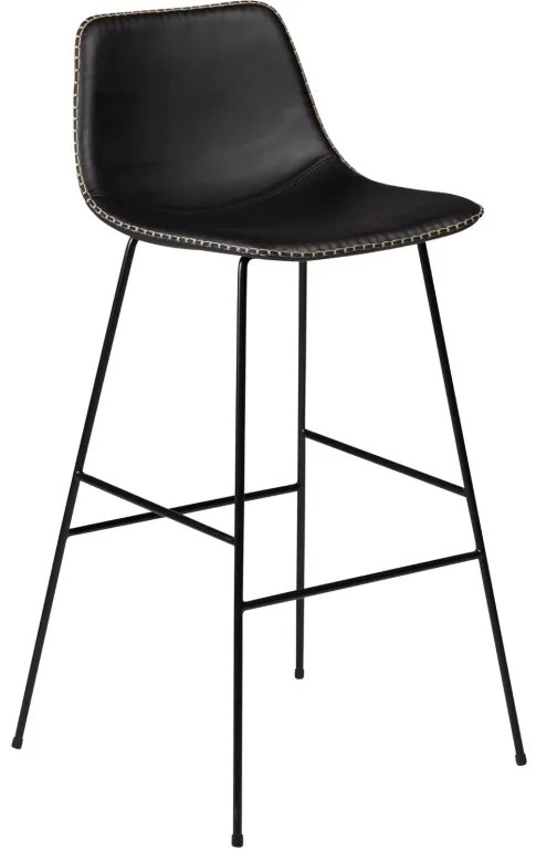Barová židle DanForm Floss, černá ekokůže
