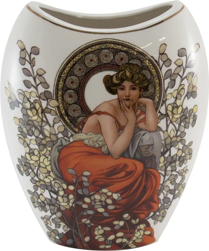 Home Elements Váza, porcelán, Mucha