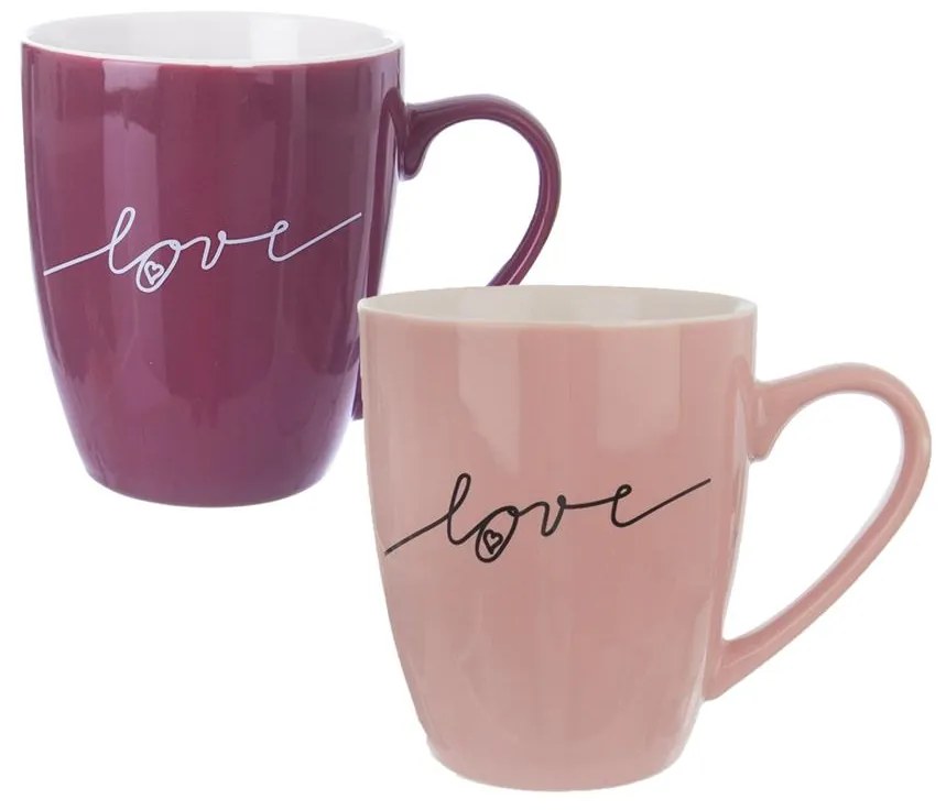 Hrnek porcelánový LOVE 0,38L, 2KS