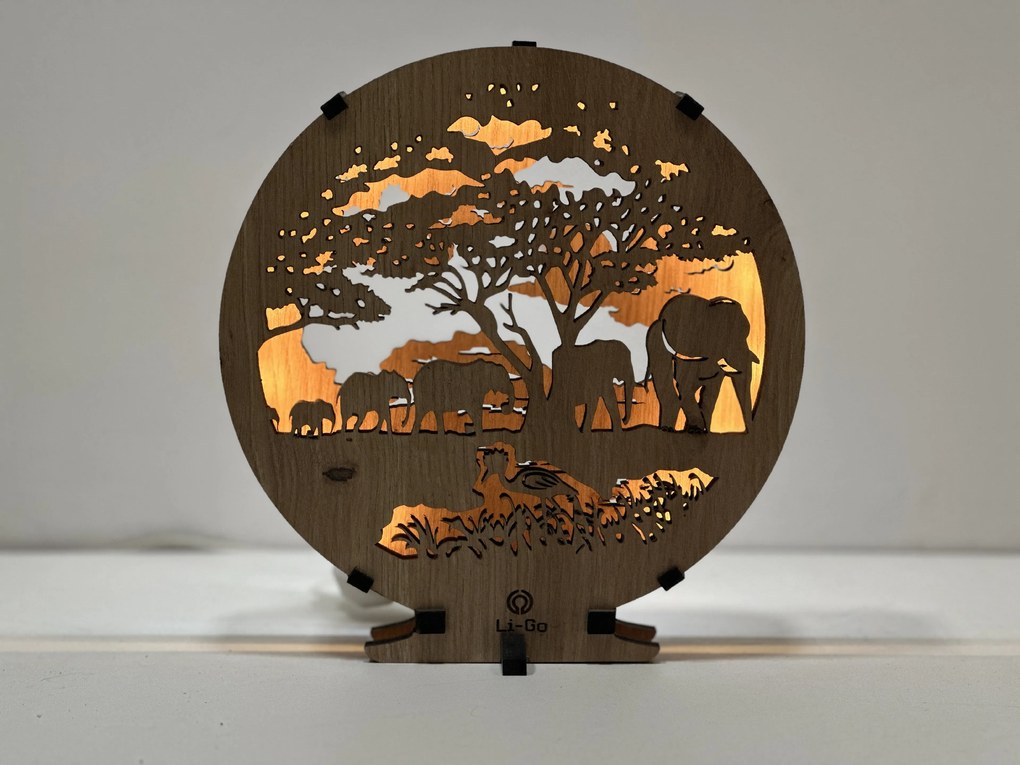 Li-Go "Sloni" lampa 20x22 cm provedení povrchu: jedle