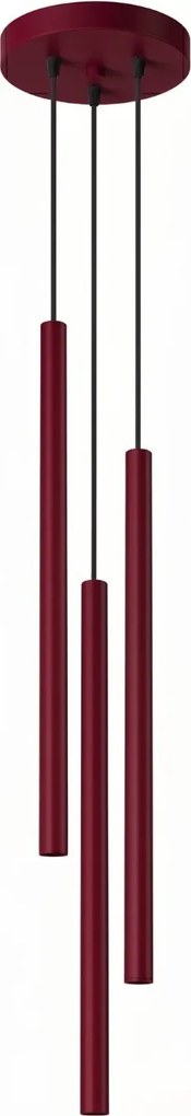 Sollux Lighting Závěsné svítidlo PASTELO 3P bordó