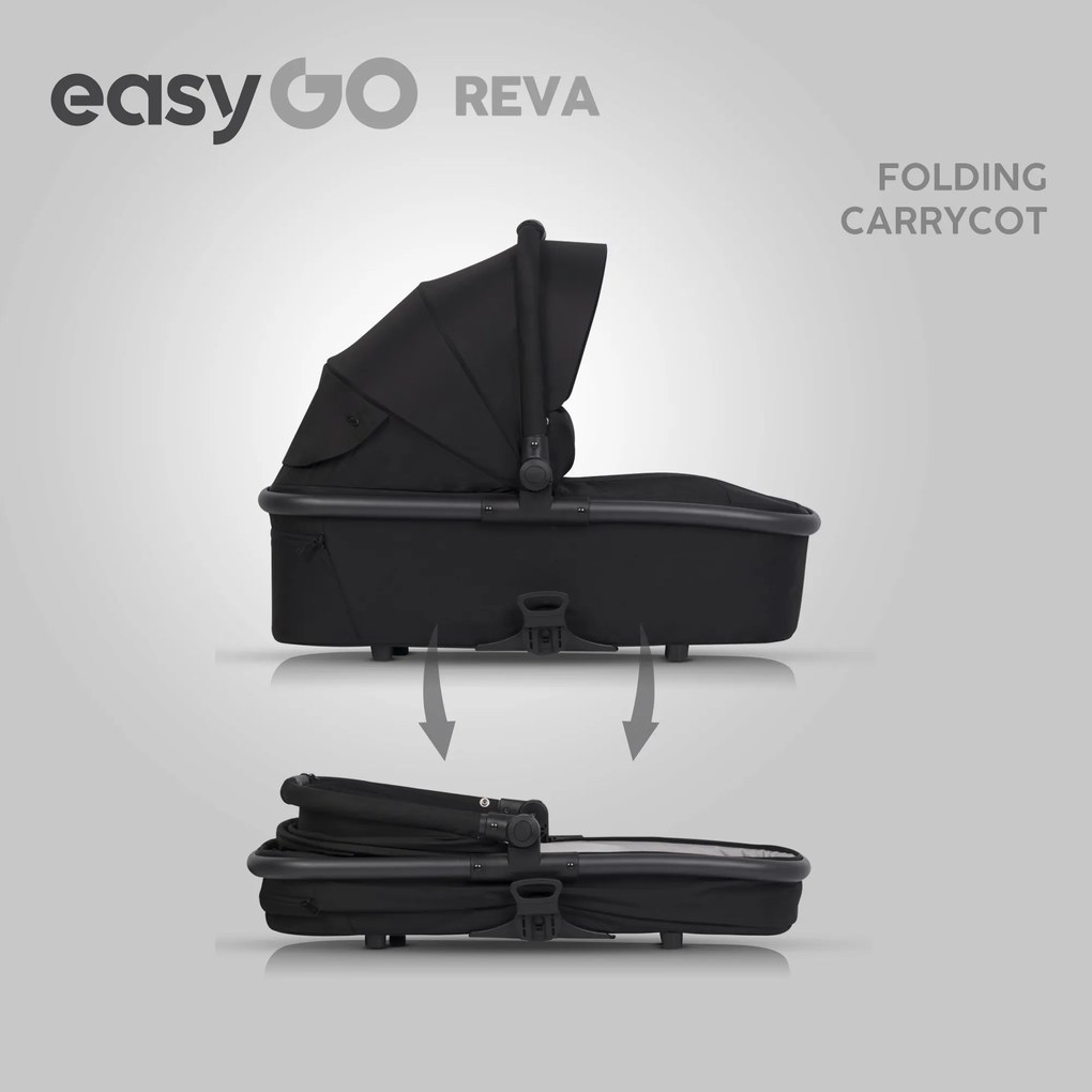 Kombinovaný kočárek EasyGo Reva 2v1 Ebony Black