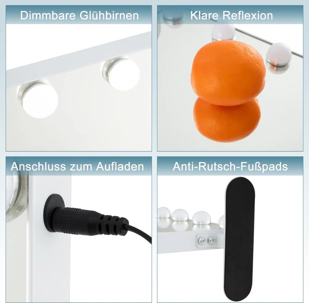 Costway Hollywood Makeup Mirror s osvětlením a Smart Touch Control Desk Mirror