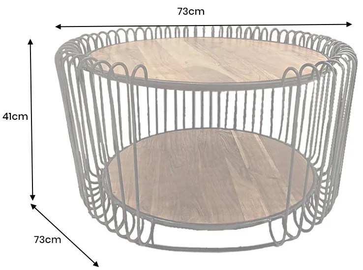 Designový konferenční stolek Daquan 73 cm akácie