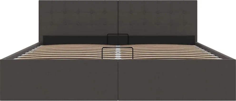 Zvedací rám postele úložný prostor tmavě šedý textil 180x200cm 285575